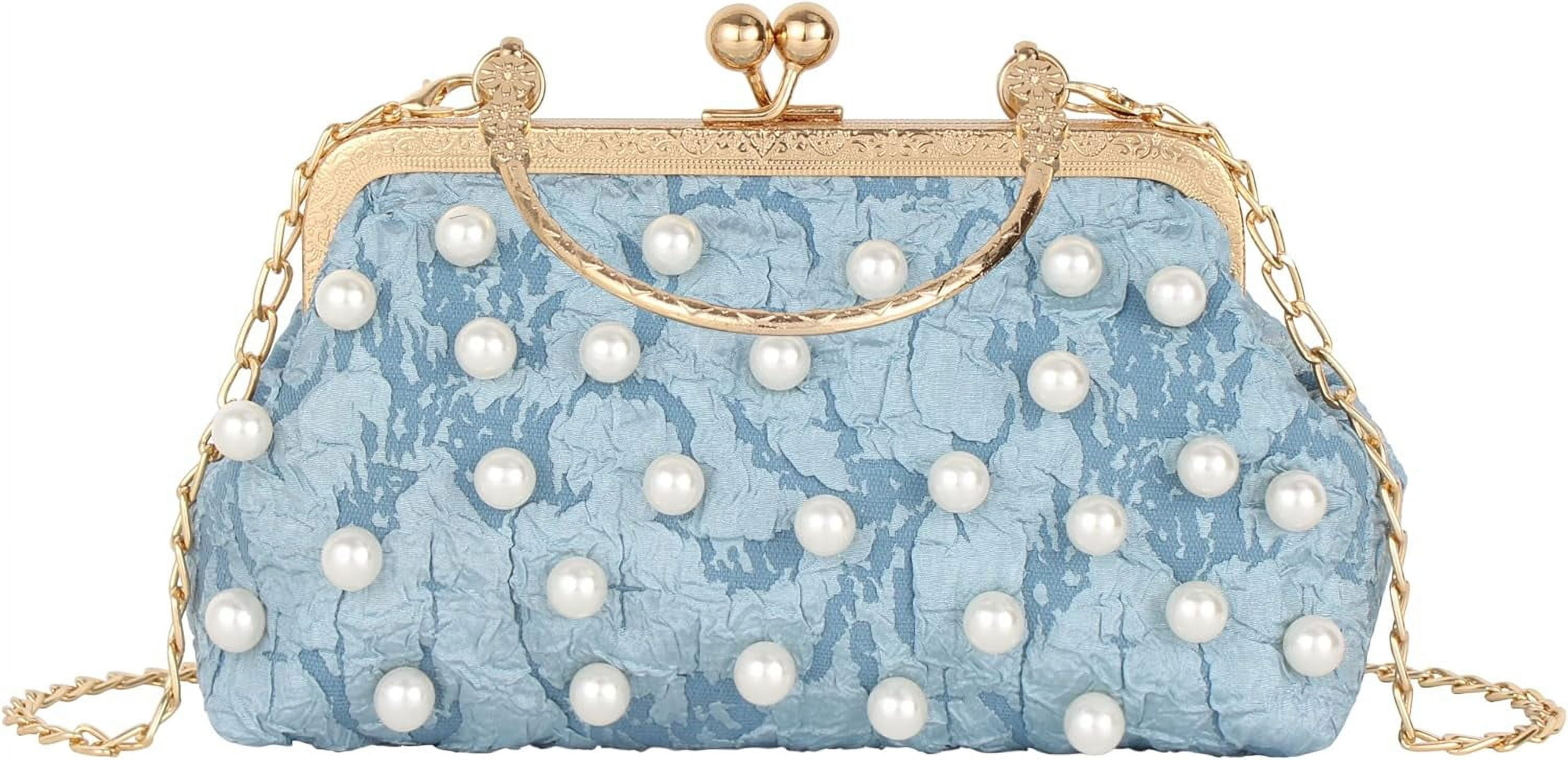LinYooLi Women Mini False Pearls Chain Strap Cross-body Shoulder Bag ...
