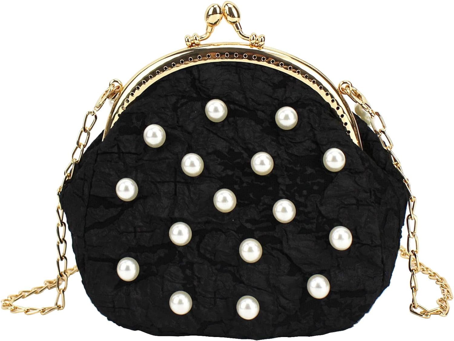 LinYooLi Women Mini False Pearls Chain Strap Cross-body Shoulder Bag ...