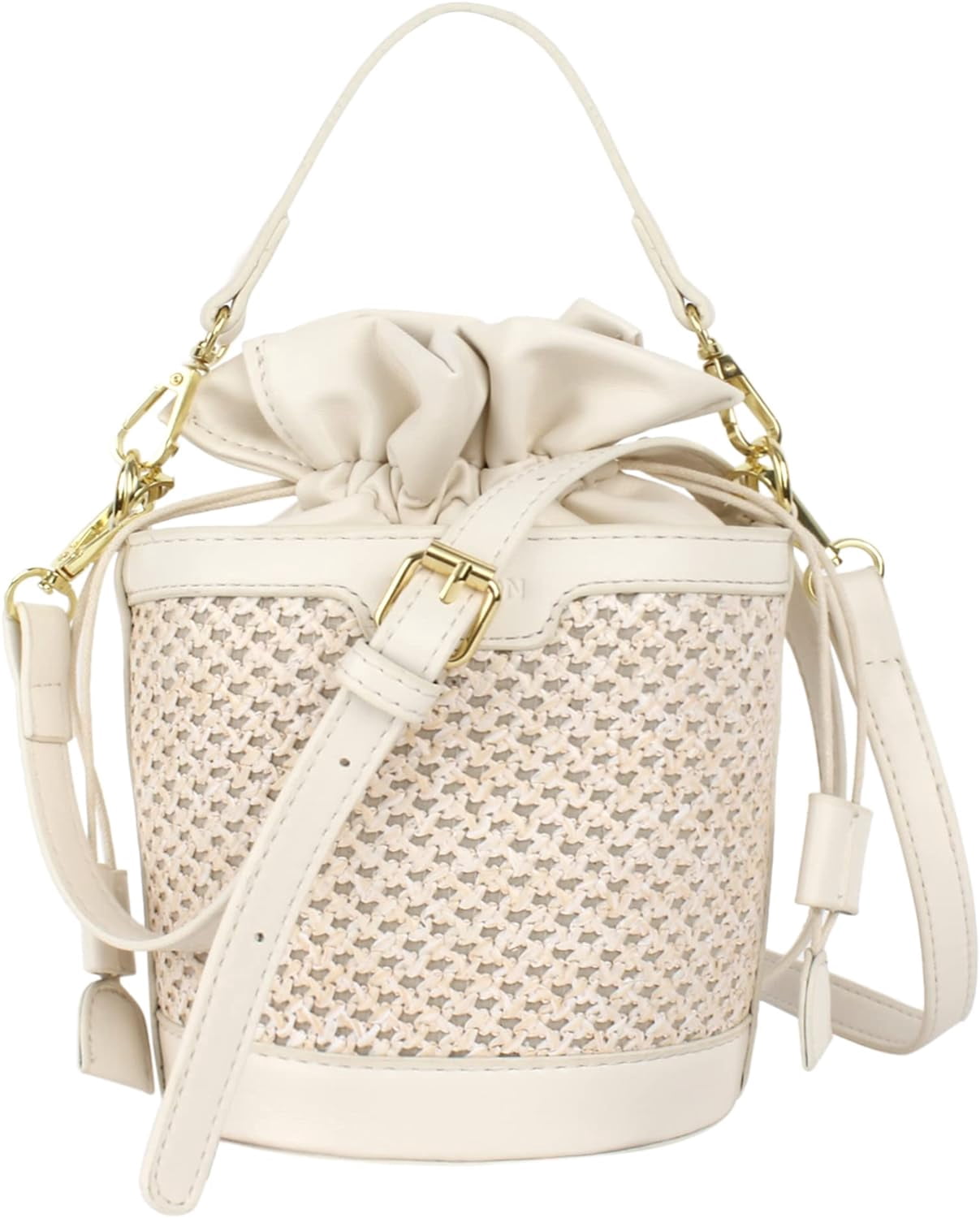 LinYooLi Women Mini Hollow Out Straw Woven Cross-body Bag Top-handle ...