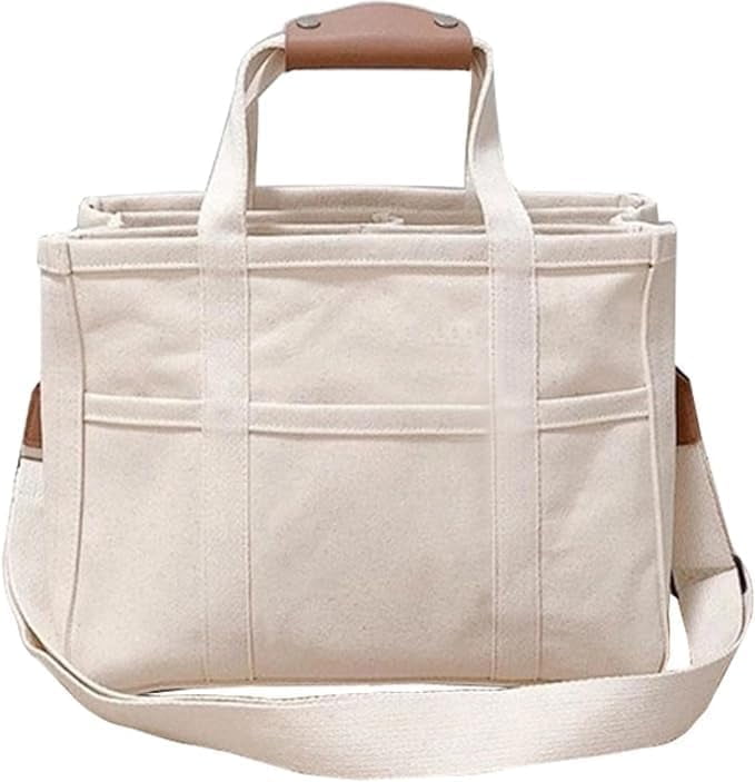 LinYooLi Women Multi-pocket Canvas Tote Bag Durable Large Capacity Crossbody Handbag Casual ...