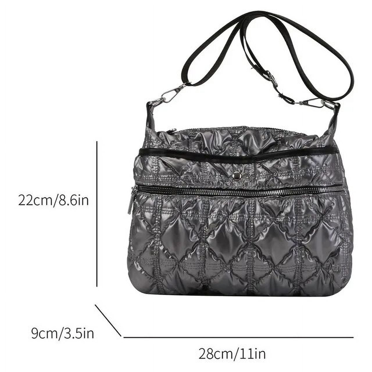 LinYooLi Women Puffer Shoulder Bag Simple Solid Color Messenger Bag ...