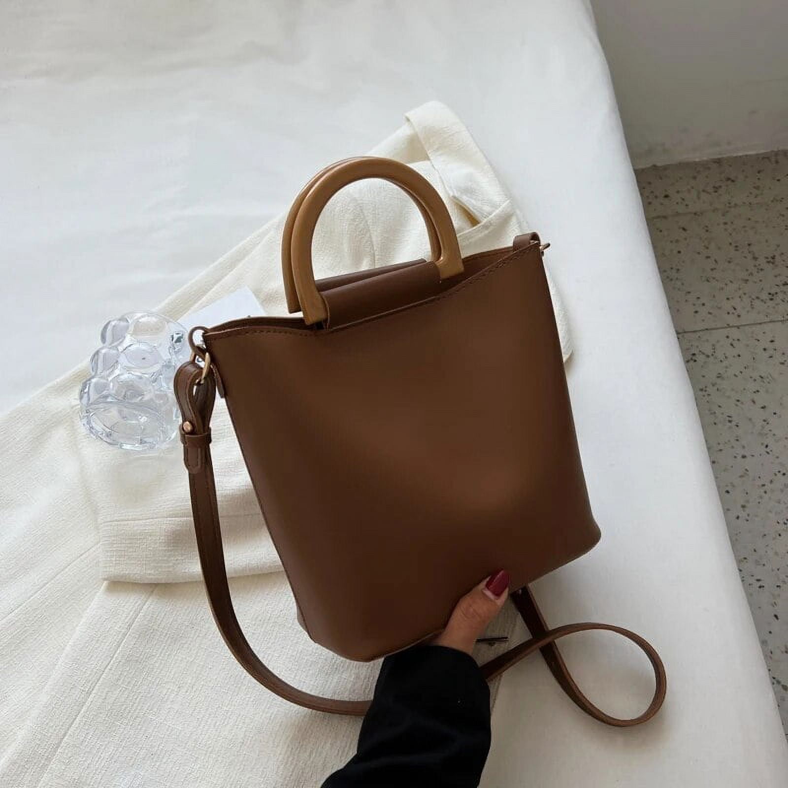 LinYooLi Women Retro Bucket Bag Simple Fashion Temperament Commuter ...