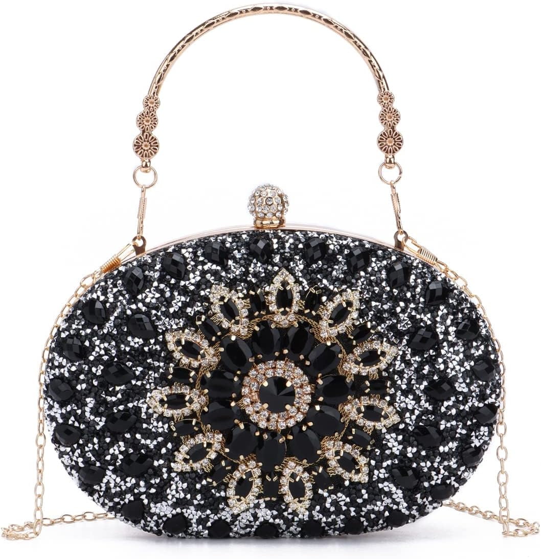 LinYooLi Women Rhinestone Evening Clutch Purse Bag Bling Glitter ...