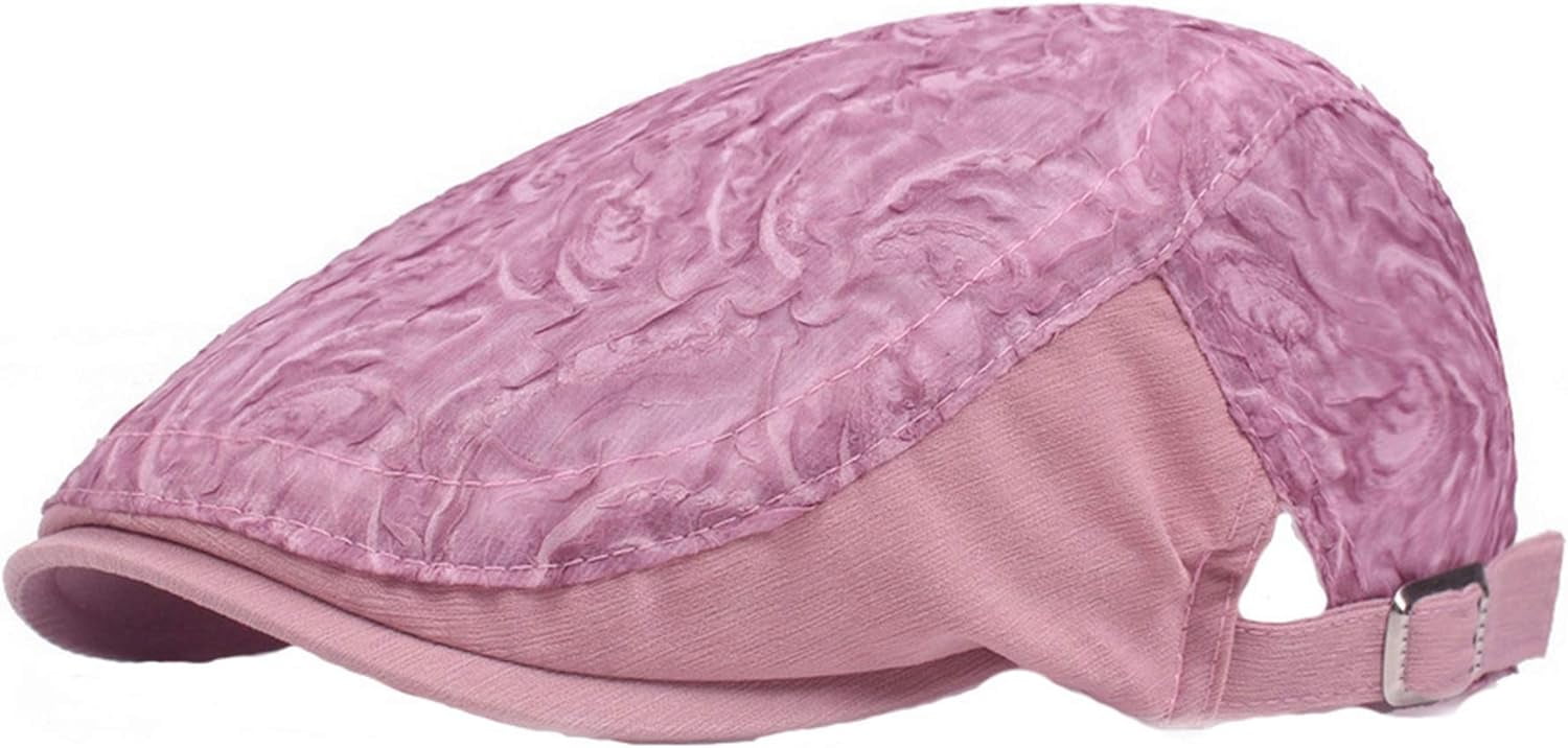 LinYooLi Women Rose Floral Duckbill Beret Ivy Cap Cabbie Driving Flat ...