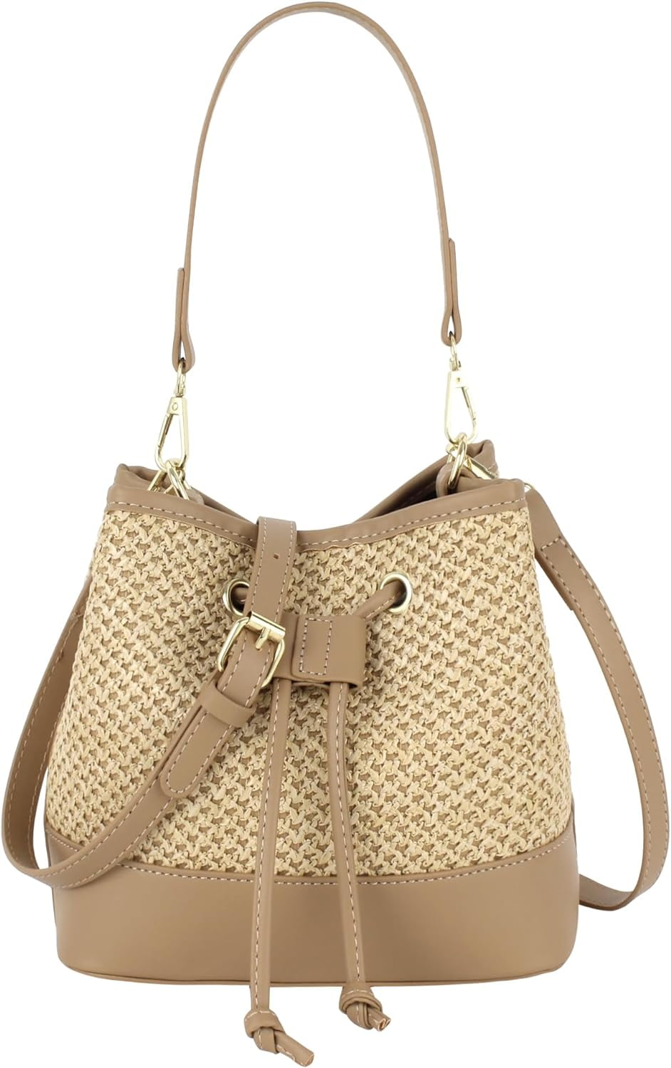 LinYooLi Women Small Straw Woven Cross-body Bag Top-handle Bag ...