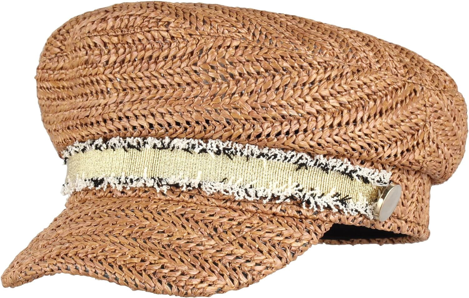 LinYooLi Women Summer Wide Brim Straw Woven Sun Hat Visor Flat Top ...