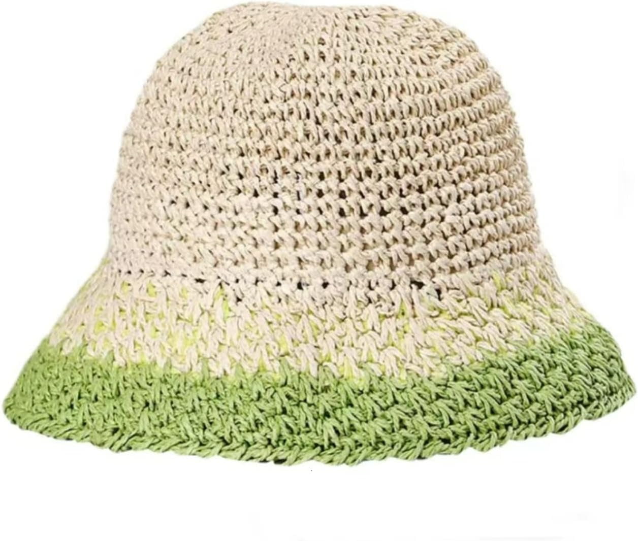 LinYooLi Women Sun Hat Cute Straw Hat Woven Bucket Hat Beach Hat Straw ...