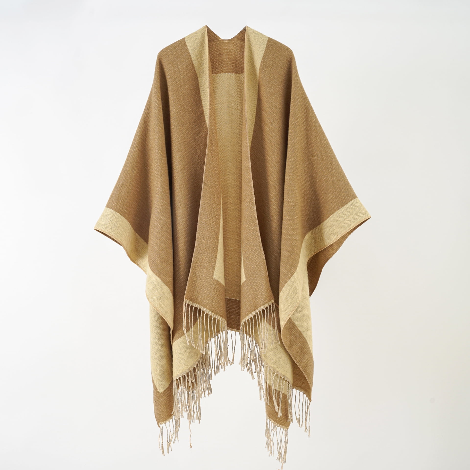 LinYooLi Women's Autumn And Winter Double-Sided Tassel Herringbone ...