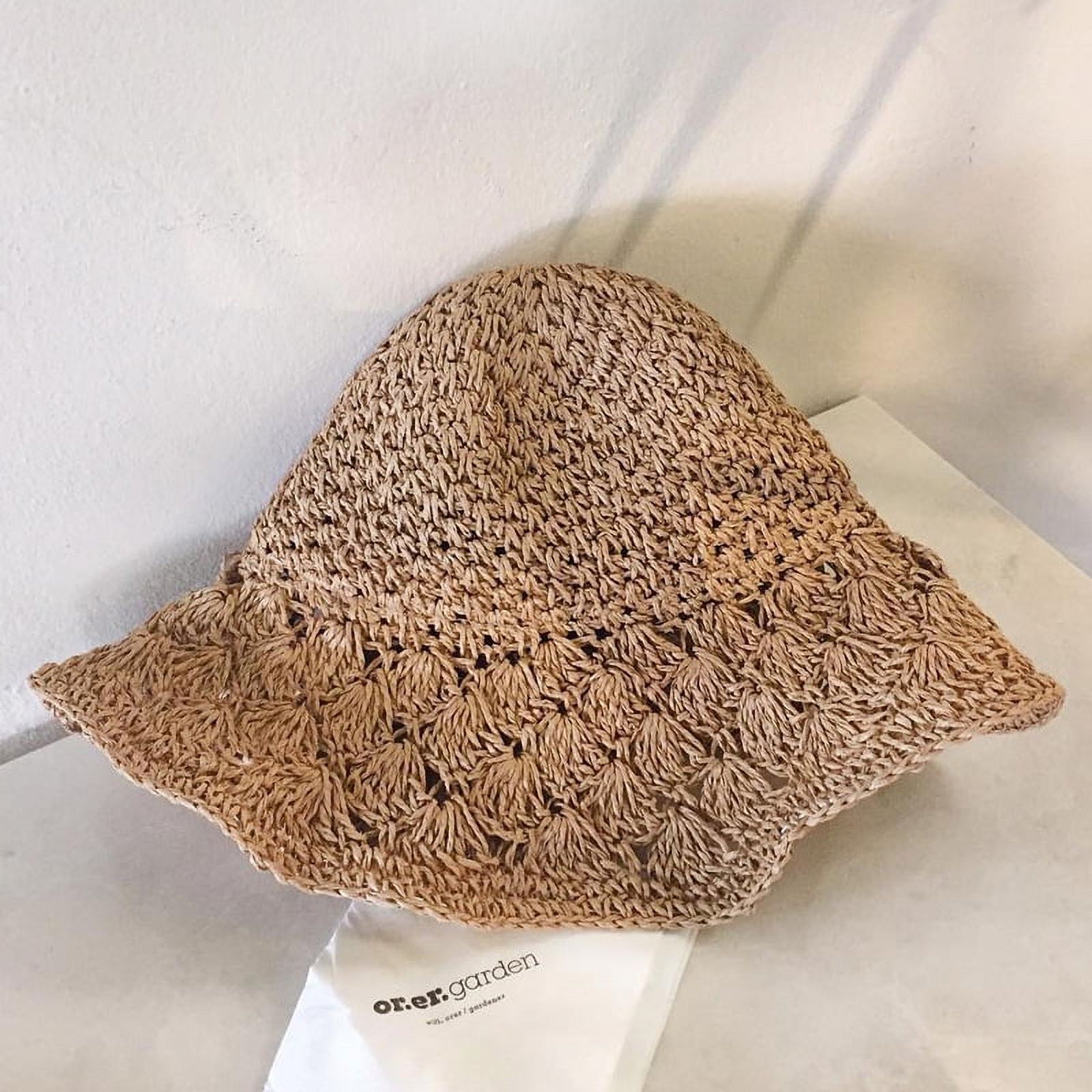 LinYooLi Women's Grass Editing Rolling Liang Hat Beach Straw Hat Summer ...