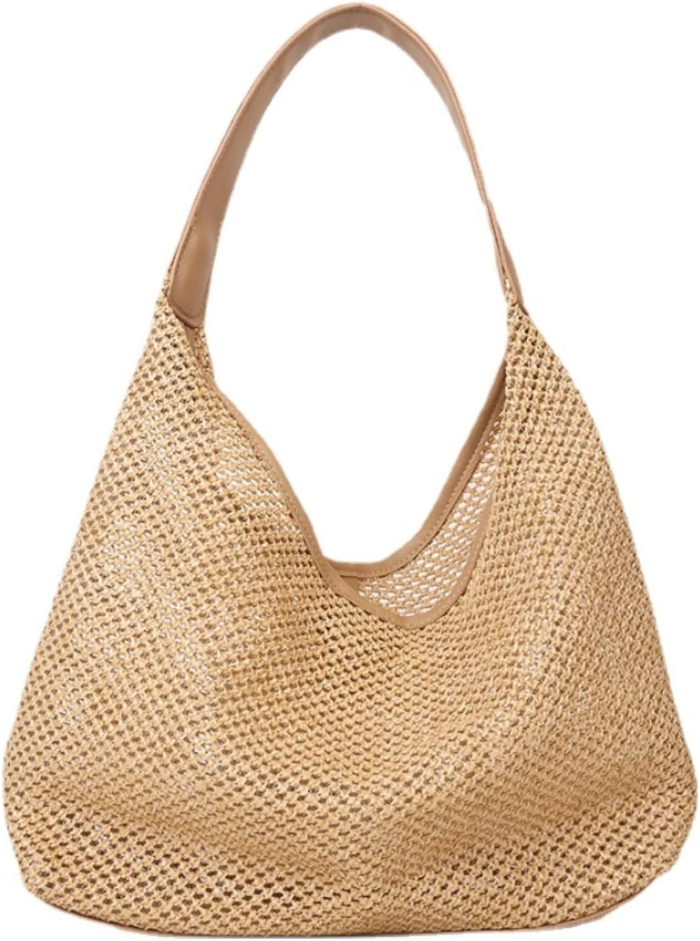 LinYooLi Women's Straw Bucket Tote Bag Summer Woven Hobo Bag Handmade ...