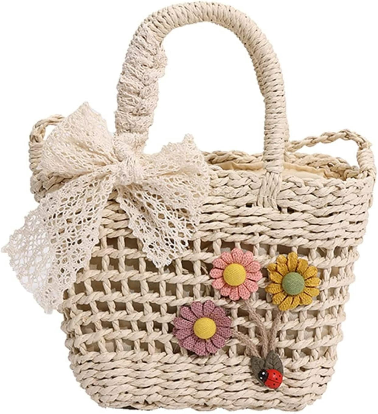 LinYooLi Women's Straw Crossbody Bag Woven Beach Mini Tote Purse Straw ...