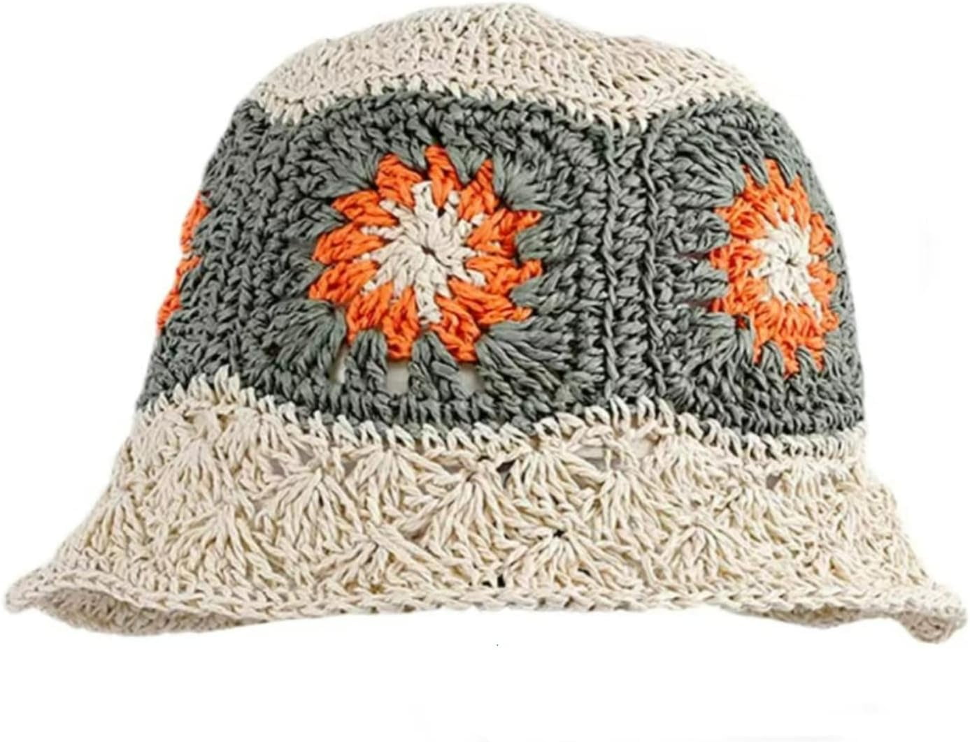 LinYooLi Women's Wide Brim Foldable Summer Beach Sun Straw Hats Fairycore Aesthetic Floral Cap ...