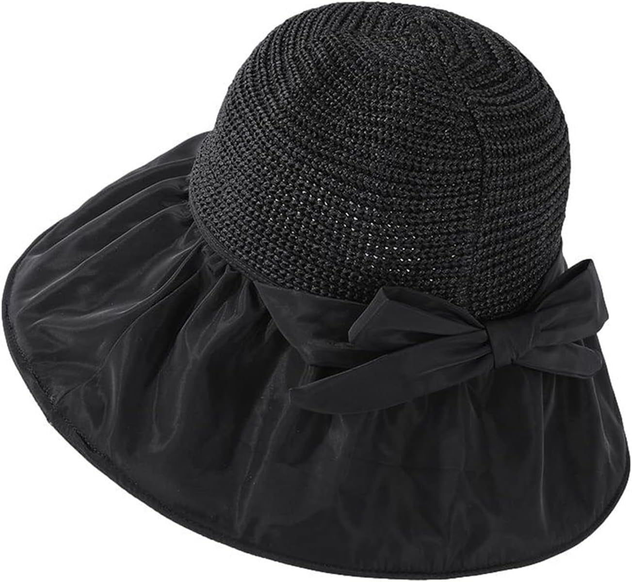 LinYooLi Womens Foldable Wide Brim Straw Summer UV Visor Beach Sun Hat ...