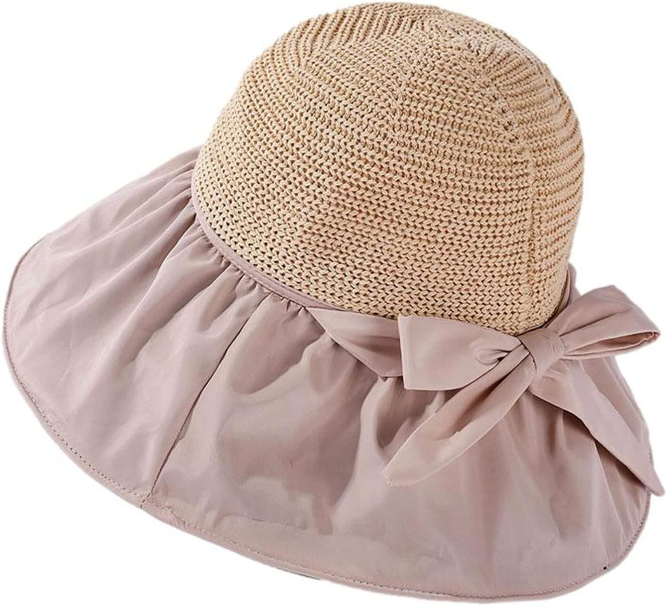 LinYooLi Womens Foldable Wide Brim Straw Summer UV Visor Beach Sun Hat ...