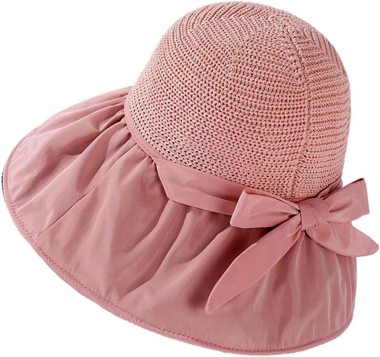 LinYooLi Womens Foldable Wide Brim Straw Summer UV Visor Beach Sun Hat with Strings - Walmart.com