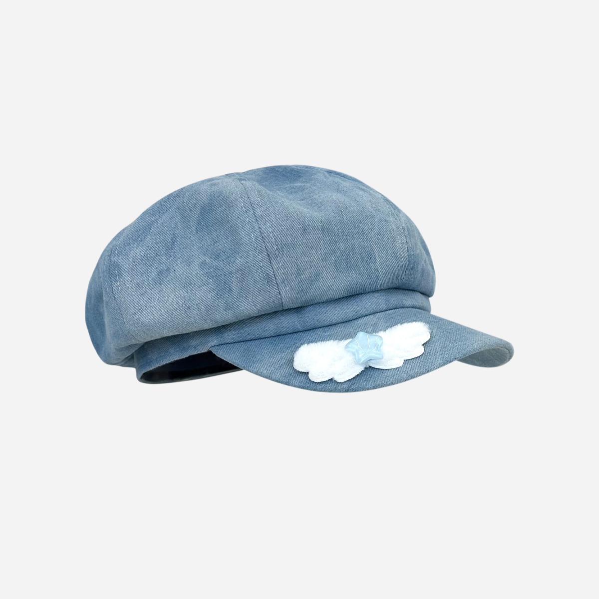 LinYooLi Y2k Spicy Girl Wind Angel Little Wings Cloud Octagonal Hat ...