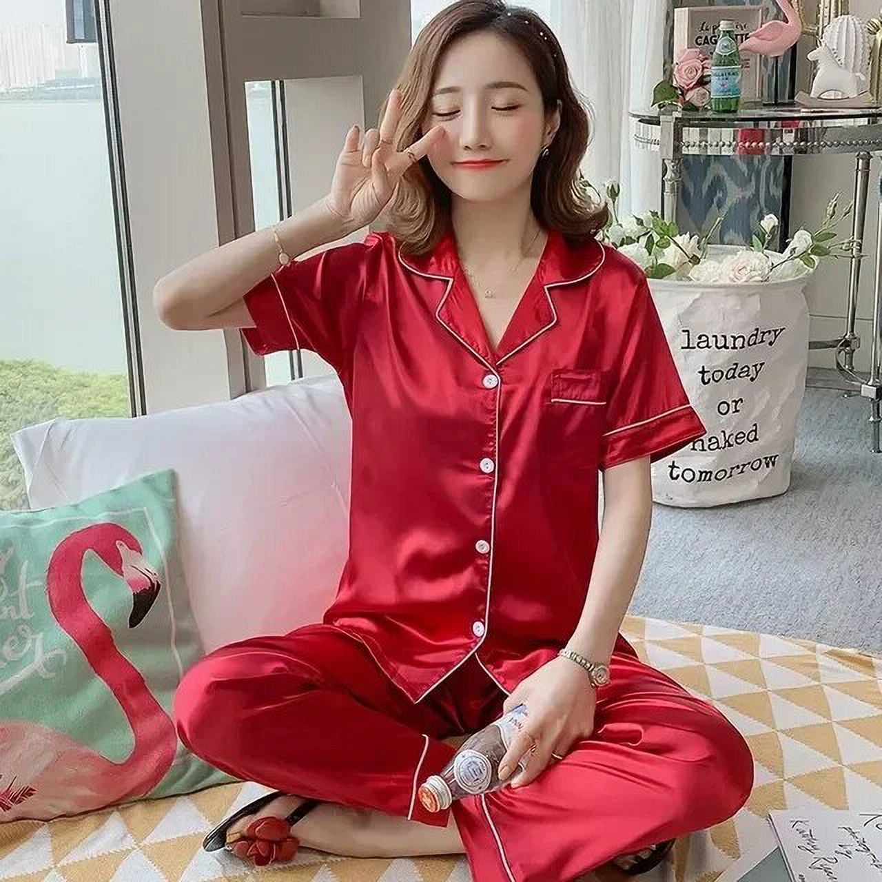 Linyooli For Plus Summer Pajama Set Size Clothes Long Pyjamas Pajamas