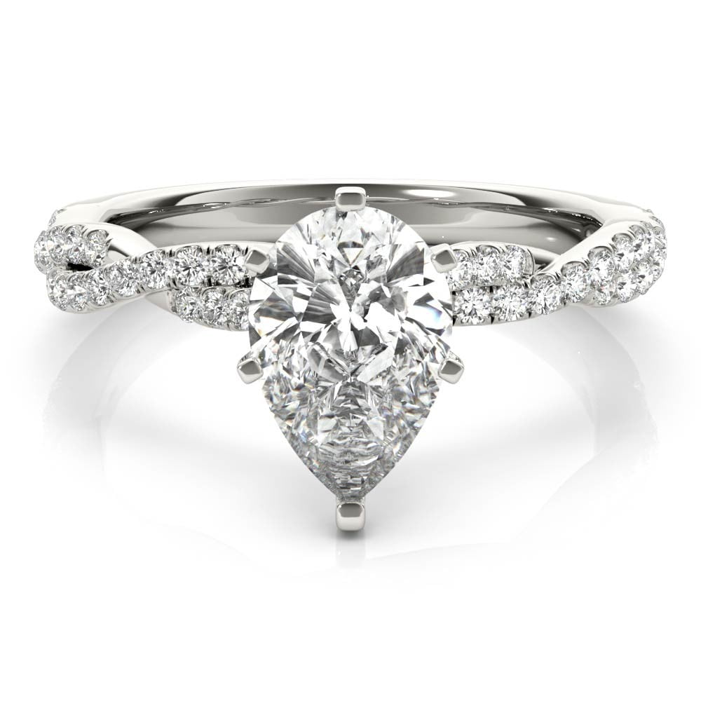 Lina Jewel 14K White Gold Plated 2.24 Ct Pear Cut Diamond Solitaire ...