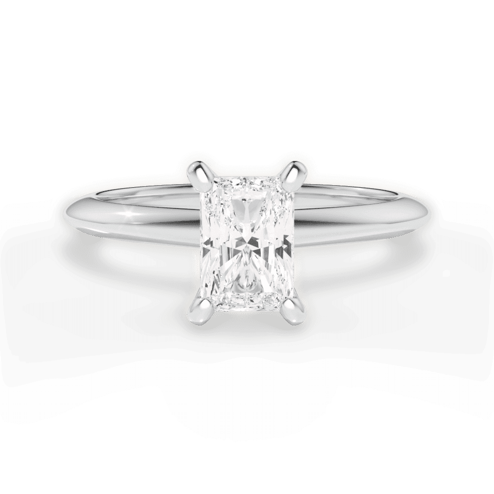 Lina Jewel 14K White Gold Plated Birthday Rings - Emerald Cut 1.8 Ct ...