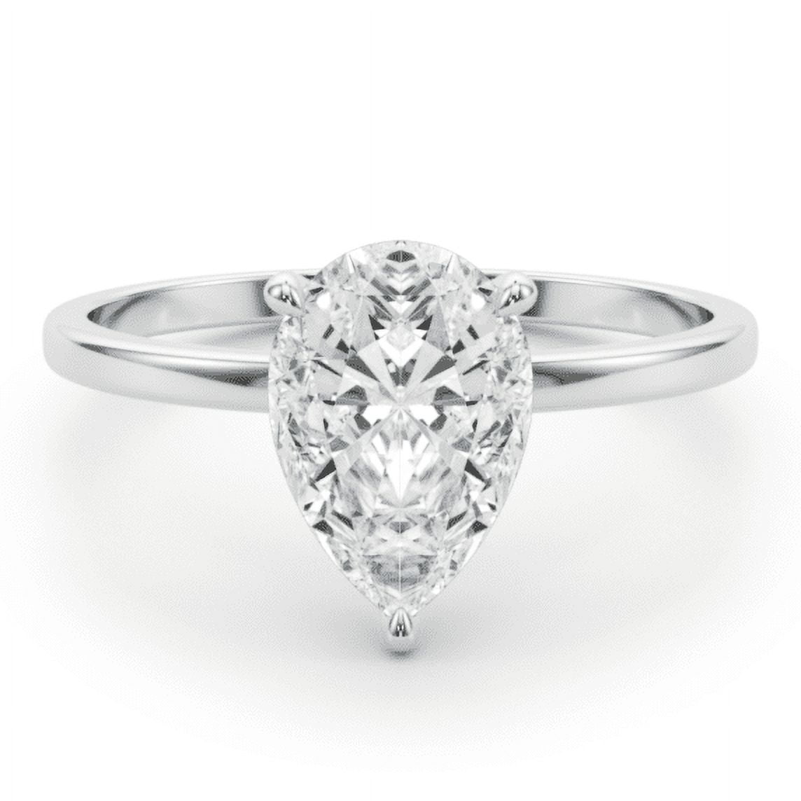 Lina Jewel 2.02 Ct Pear Cut Solitaire Diamond Rings - 14K White Gold ...