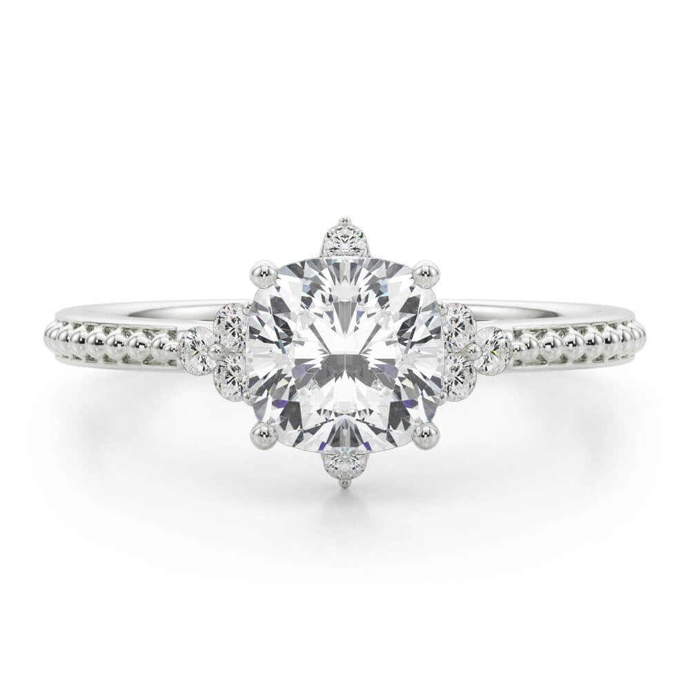 Lina Jewel 2.13 Ct Excellent Cushion Diamond Solitaire with Accent Ring ...