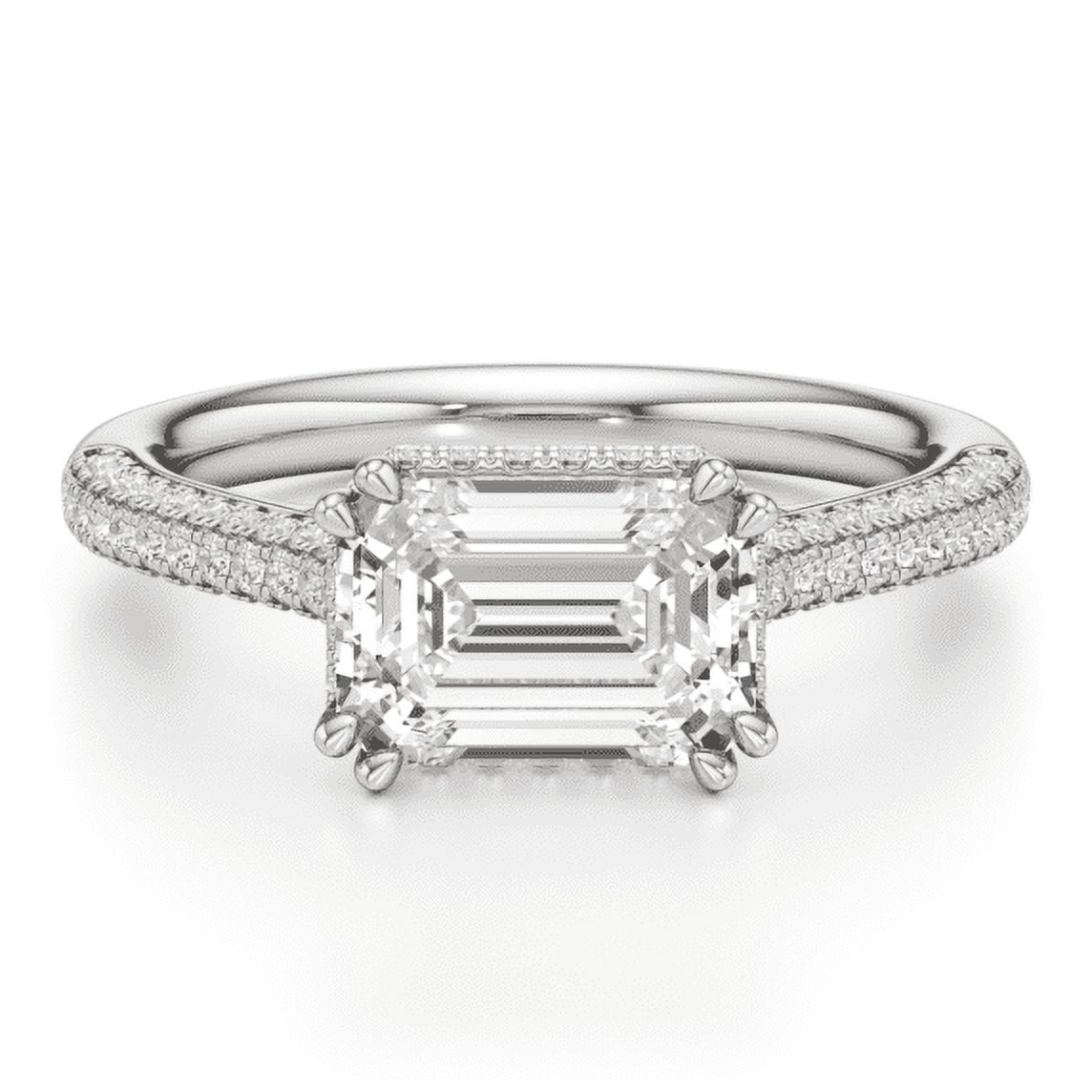Lina Jewel 2.24 Ct Emerald Cut Engagement Solitaire with East and West ...