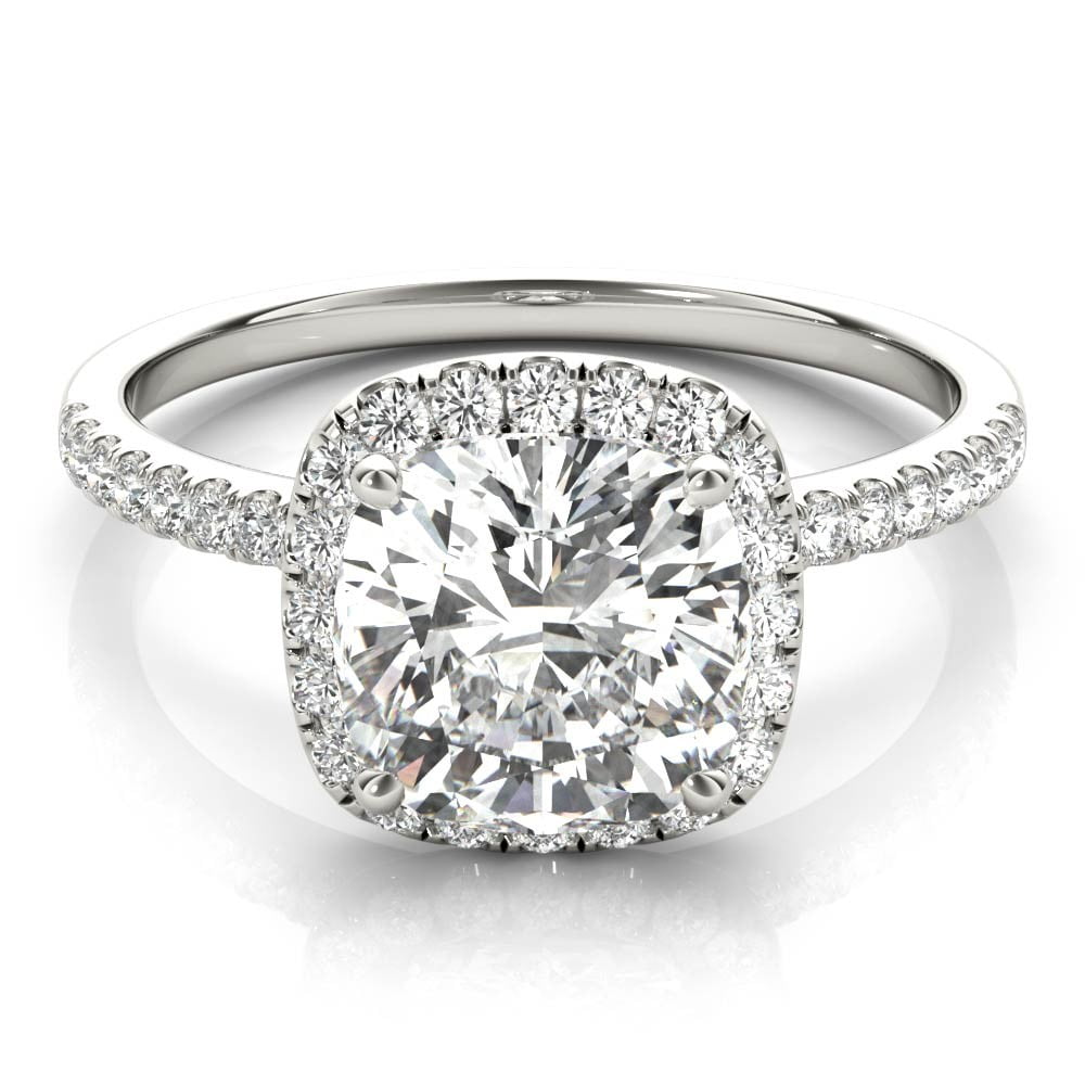 Lina Jewel 2.34 Ct Cushion Cut Lab-Created Simulated Diamond Ring for Women's - Halo Style ...