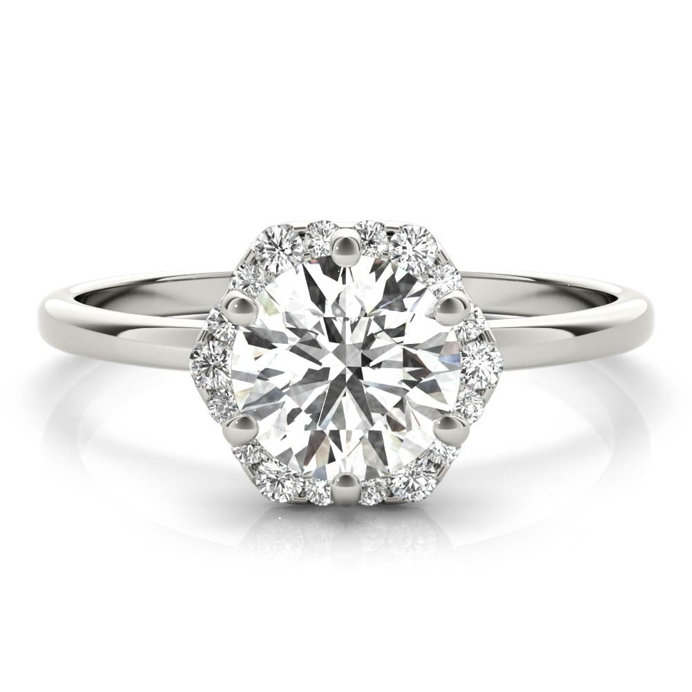 Lina Jewel Brilliant Round Halo Diamond Rings for Women's - 2.13 Ct Lab ...