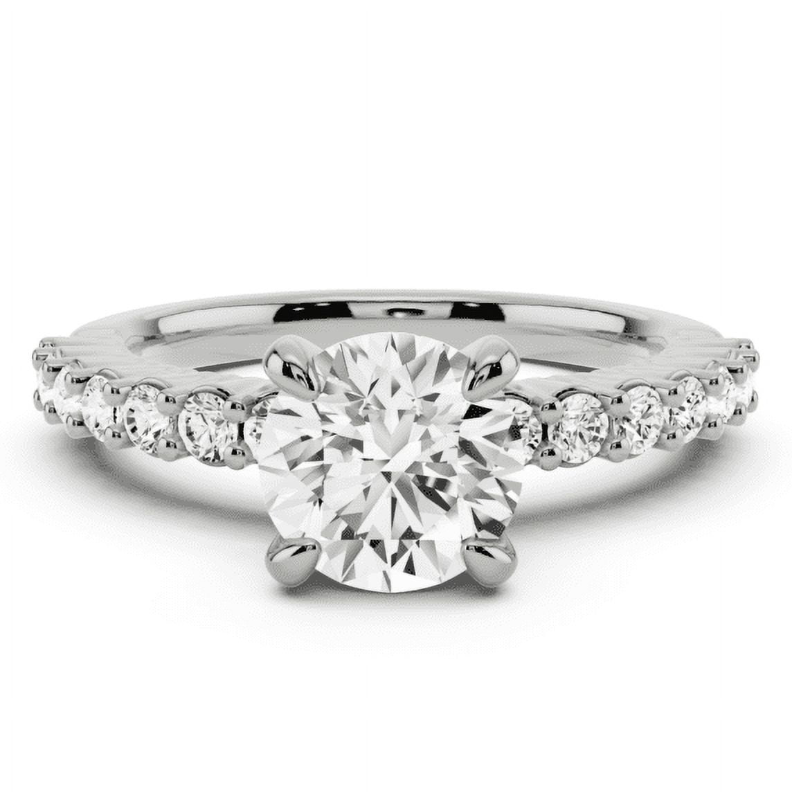 Lina Jewel Modern Round Cut Solitaire Engagement Ring - 1.92 Ct Accent ...