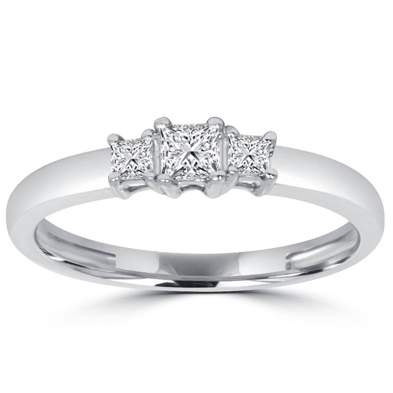 Lina Jewel Opulent 1 Ct Princess Cut Simulated Diamond Wedding Ring – Lab Created Stone in 14K ...