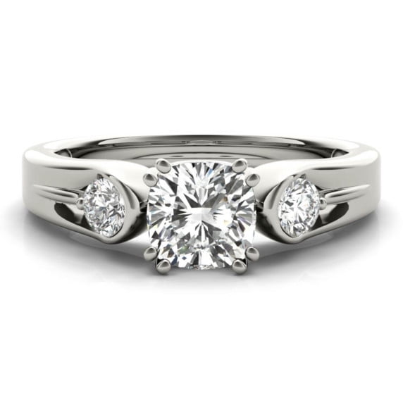 Lina Jewelry 1.81 Ct Excellent Cushion Cut Moissanite Engagement 3 Stone Rings - Moissanite ...