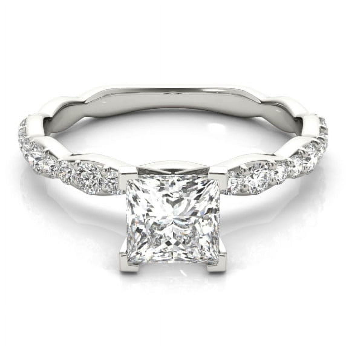 Lina Jewelry 1.81 Ct Princess Cut Moissanite Solitaire Engagement Ring ...