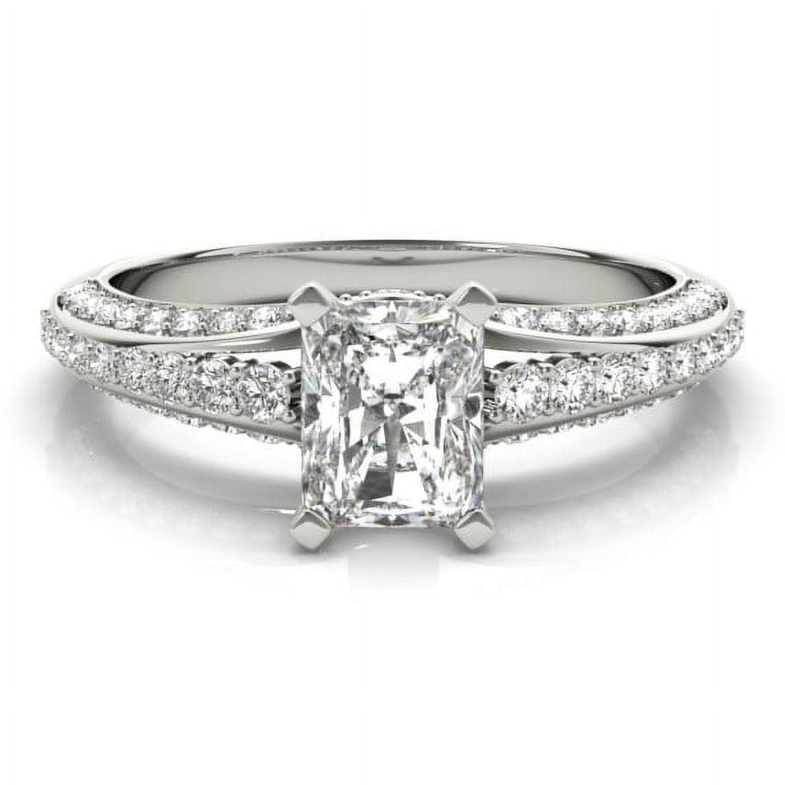 Lina Jewelry 1.81 Ct Radiant Cut Moissanite Bypass Eternity Ring ...