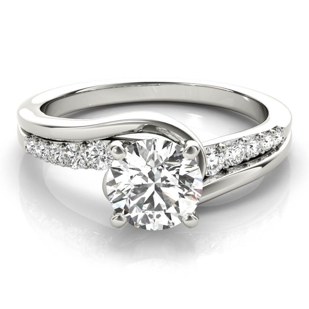 Lina Jewelry 1.92 Ct Brilliant Round Cut Moissanite Bypass Eternity Ring - Classic Bypass ...