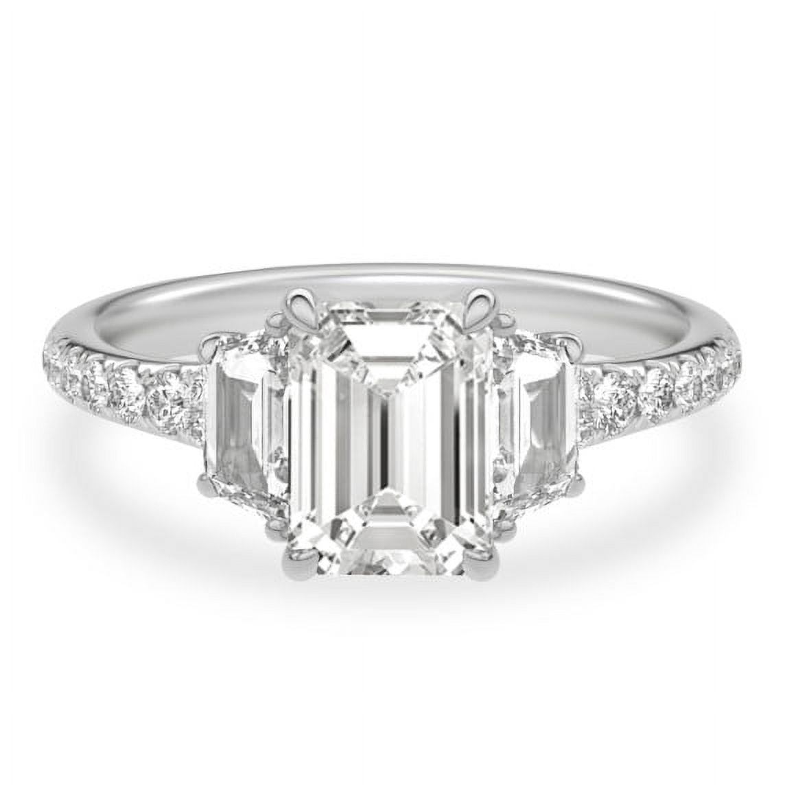 Lina Jewelry 14K White Gold Plated 2.02 Ct Emerald Cut Engagement Ring ...