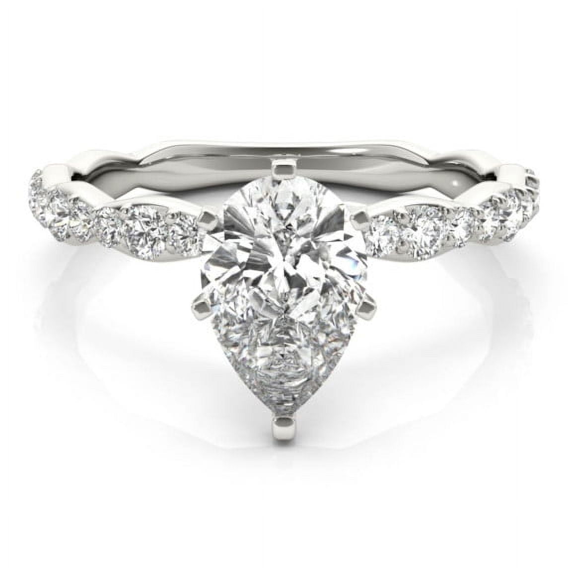 Lina Jewelry 14K White Gold Plated 2.02 Ct Pear Cut Moissanite ...