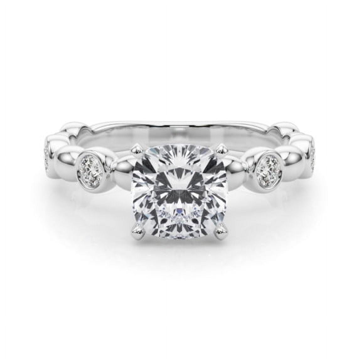 Lina Jewelry 14K White Gold Plated - Cushion Cut Solitaire Engagement ...