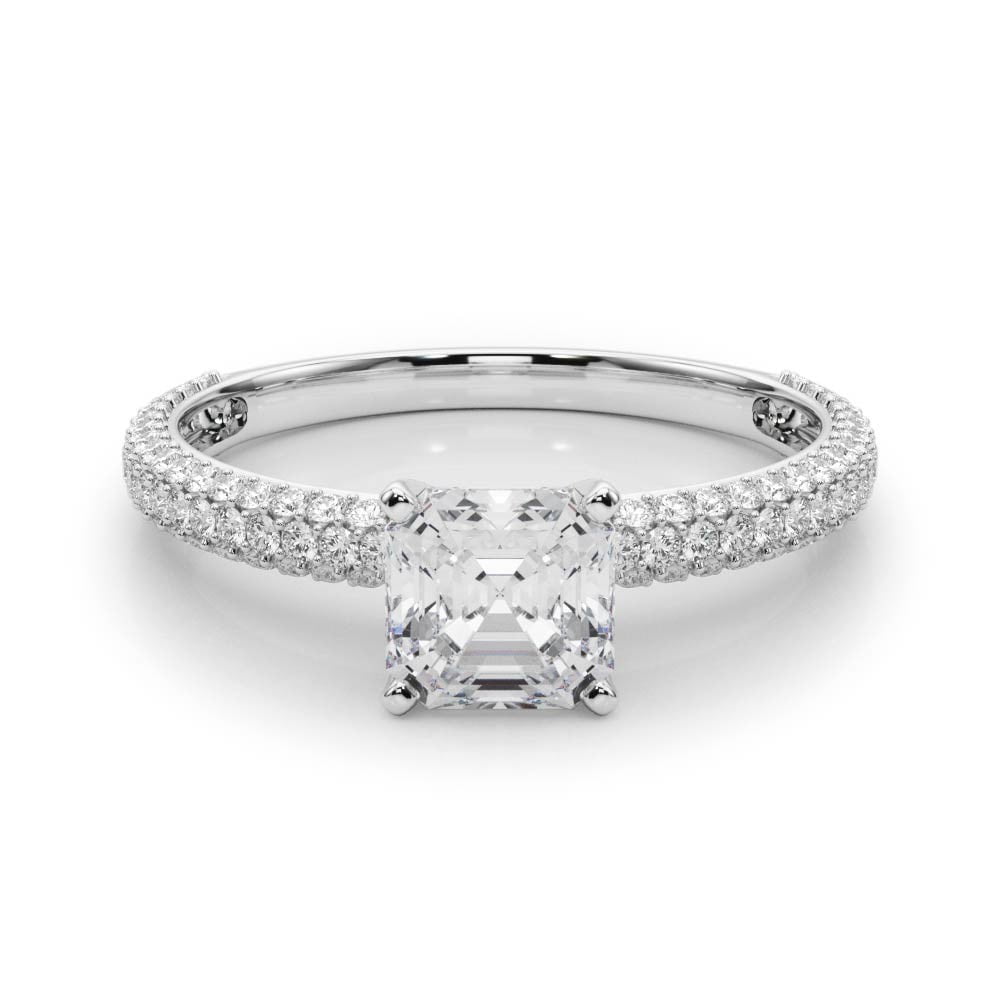 Lina Jewelry 2.02 Ct Asscher Cut Engagement Ring for Women's - Moissanite - 14K White Gold ...