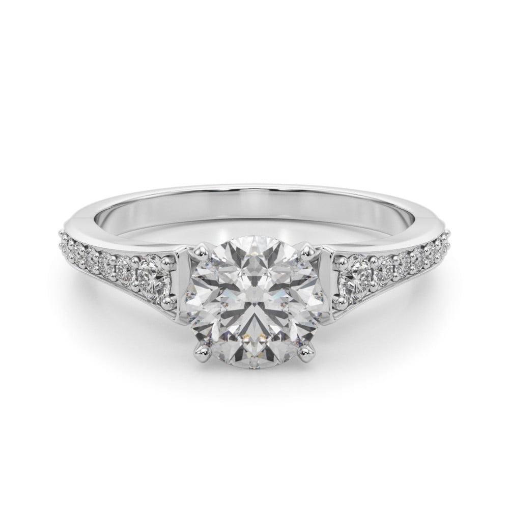 Lina Jewelry 2.02 Ct Round Cut Engagement Ring for Her - 14K White Gold ...
