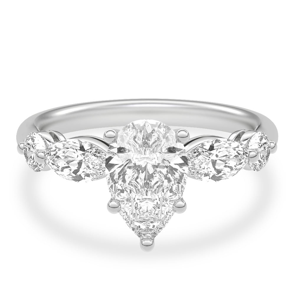 Lina Jewelry 2.24 Ct Pear Cut Engagement Ring for Women - 14K White ...