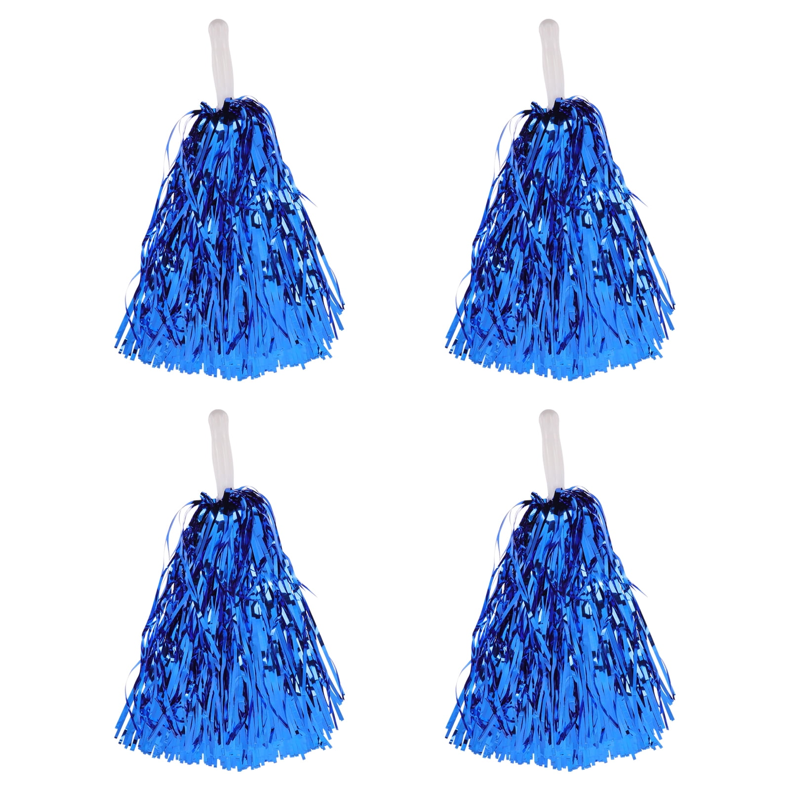 Linaichen Blue Metallic Cheerleading Pom Poms - Set of 4 (30cm ...