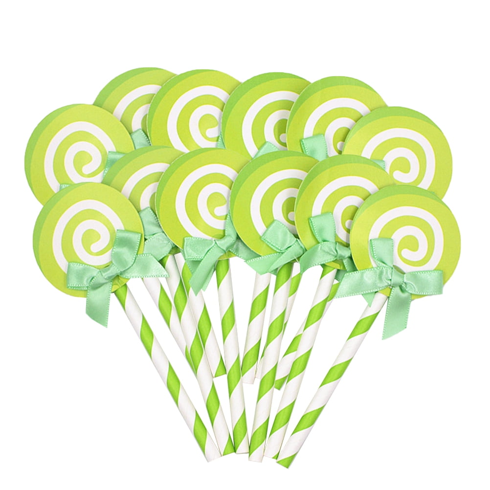 Linaichen Lollipop cake topper 36PCS Lollipop Cupcake Picks Paper ...