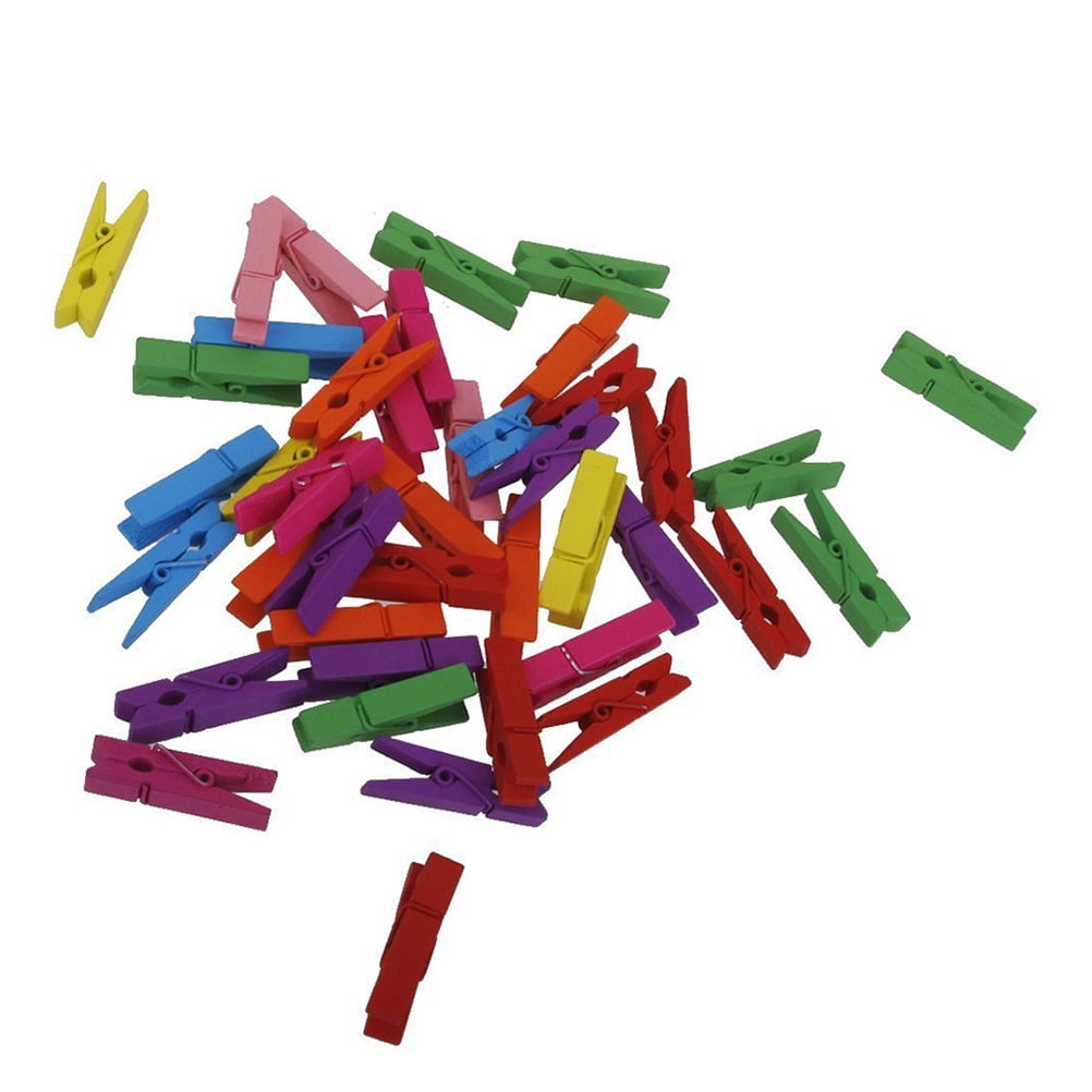 Linaichen Mini Photo Clips 100pcs 3.5cm Mini Wooden Photo Clips ...