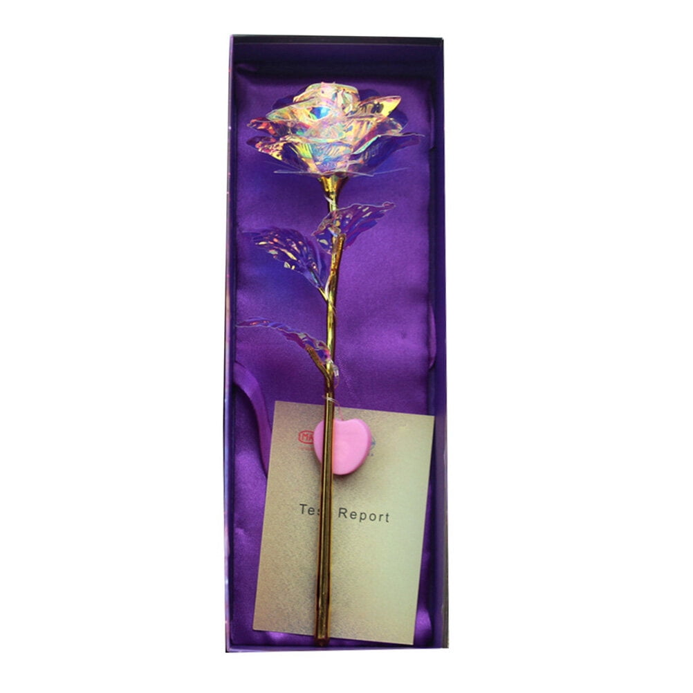 Linaichen Present Flower Gold Foil Rose Flower Colorful Golden Rose ...