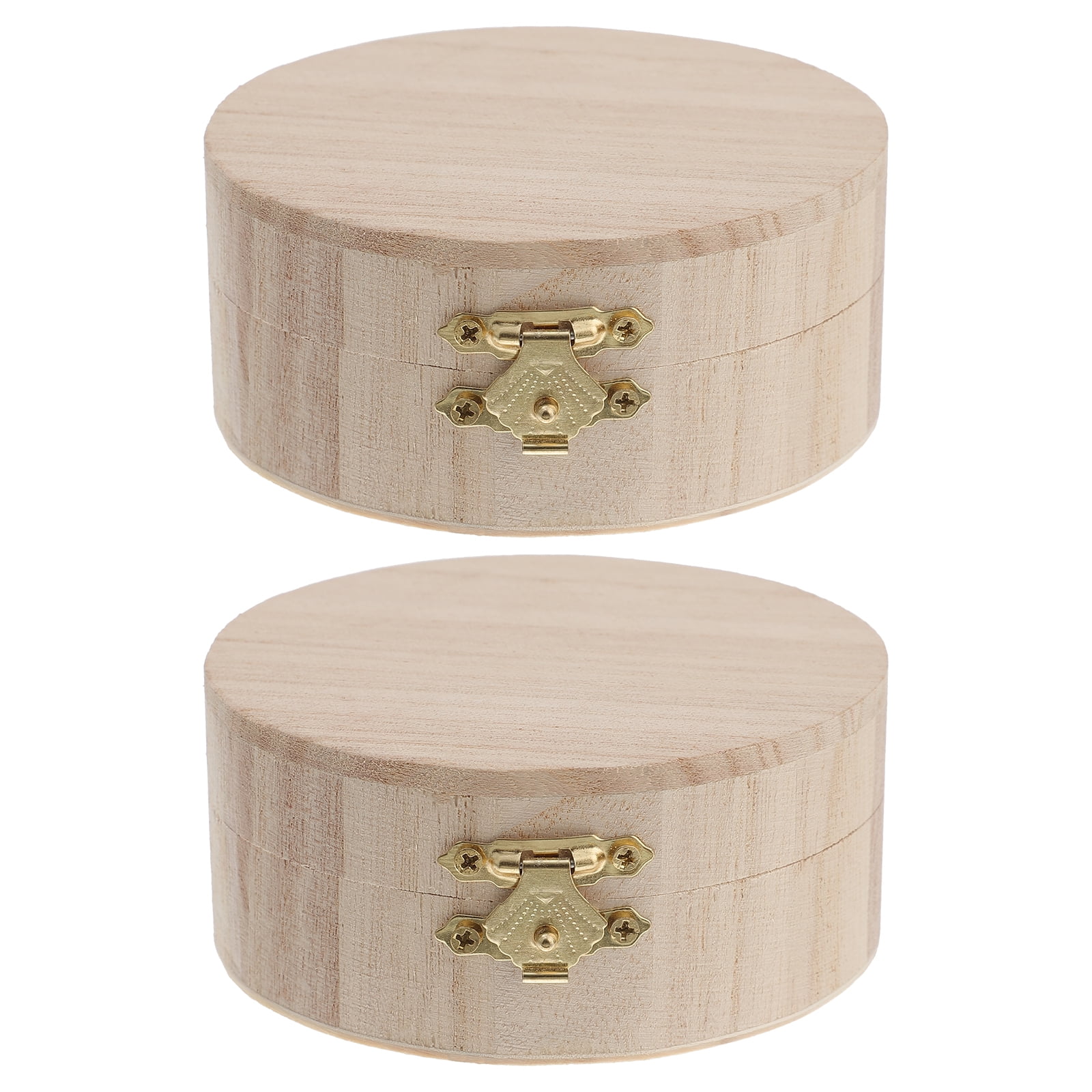 Linaichen Small Trinket Case 2PCS Unfinished Wood Chest Box with ...