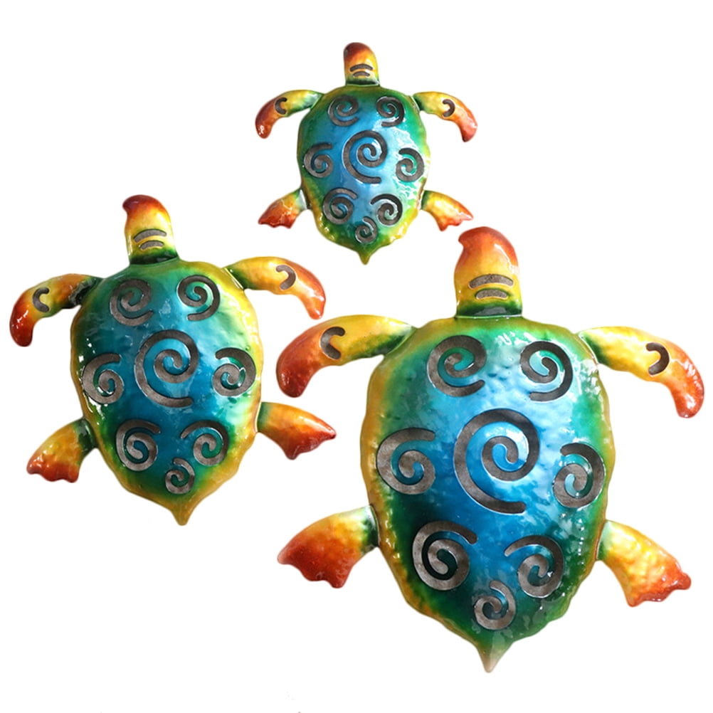 Linaichen metal wall decor 3pcs Metal Turtle Wall Decor Animal Art Wall ...
