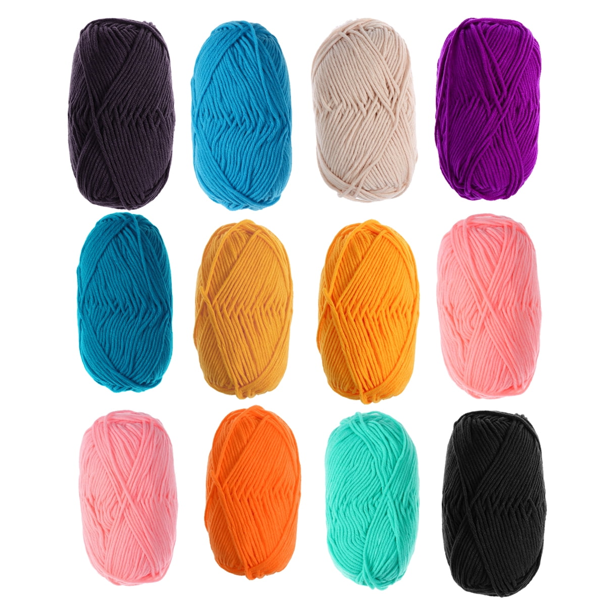 Linaichen milk cotton yarn 12pcs Cotton Crochet Knitting Yarn Chunky ...