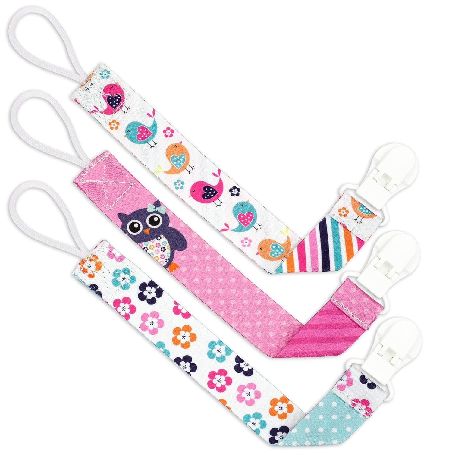 Liname Pacifier Clip for Unisex, Spring Flowers, Fits All Pacifiers ...