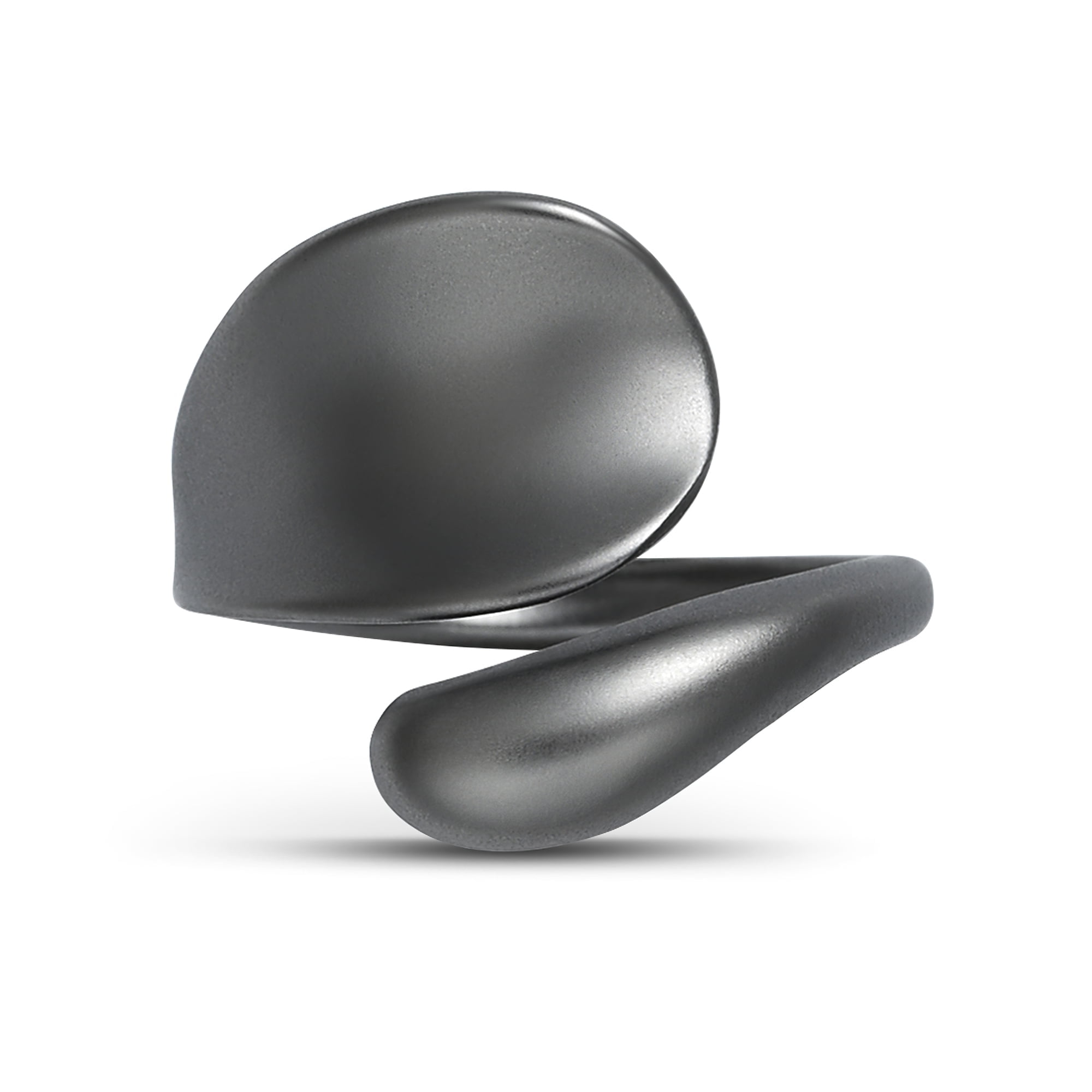 Linawe Black Chunky Rings for Women, Gun Metal Adjustable Hug Ring ...