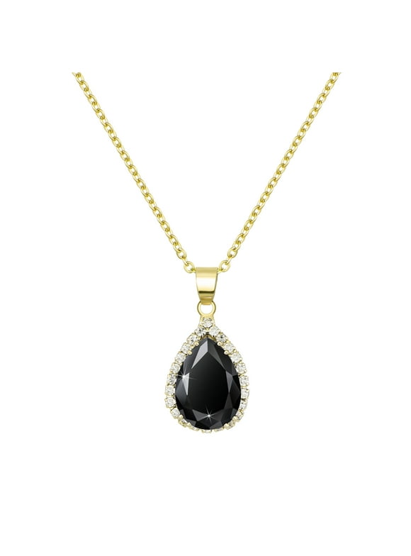 Gold Black Crystal Pendant